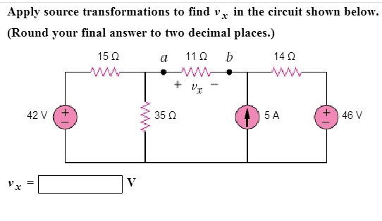 Solved Apply source transformations to find v_x in the | Chegg.com Solved Apply source transformations to find v_x in the | Chegg.com