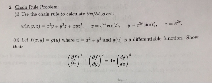Solved Use the chain rule to calculate partial differential | Chegg.com