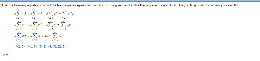 Solved Use the following equations to find the least square | Chegg.com
