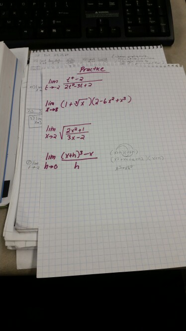 Solved practice problems is Calc 1 (calculating limits and | Chegg.com