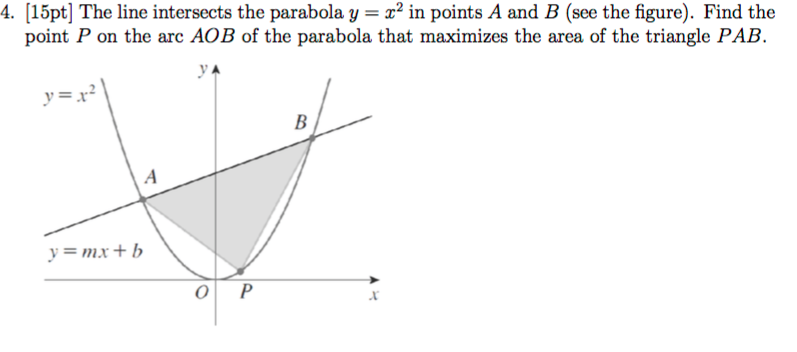 Solved 4. [15pt] The line intersects the parabola y in | Chegg.com