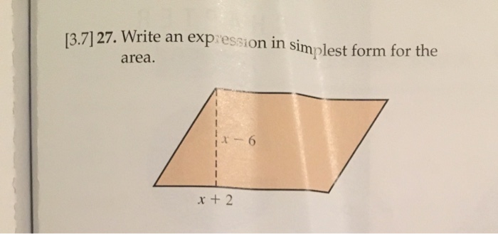 Solved Write an expression in simplest form for the a area. | Chegg.com Solved Write an expression in simplest form for the a area. | Chegg.com
