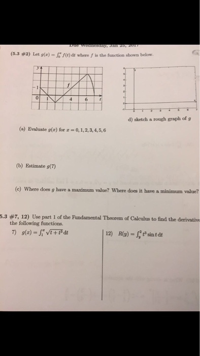 Solved Let g(x) = integral_0^x f(t) dt where f is the | Chegg.com Solved Let g(x) = integral_0^x f(t) dt where f is the | Chegg.com