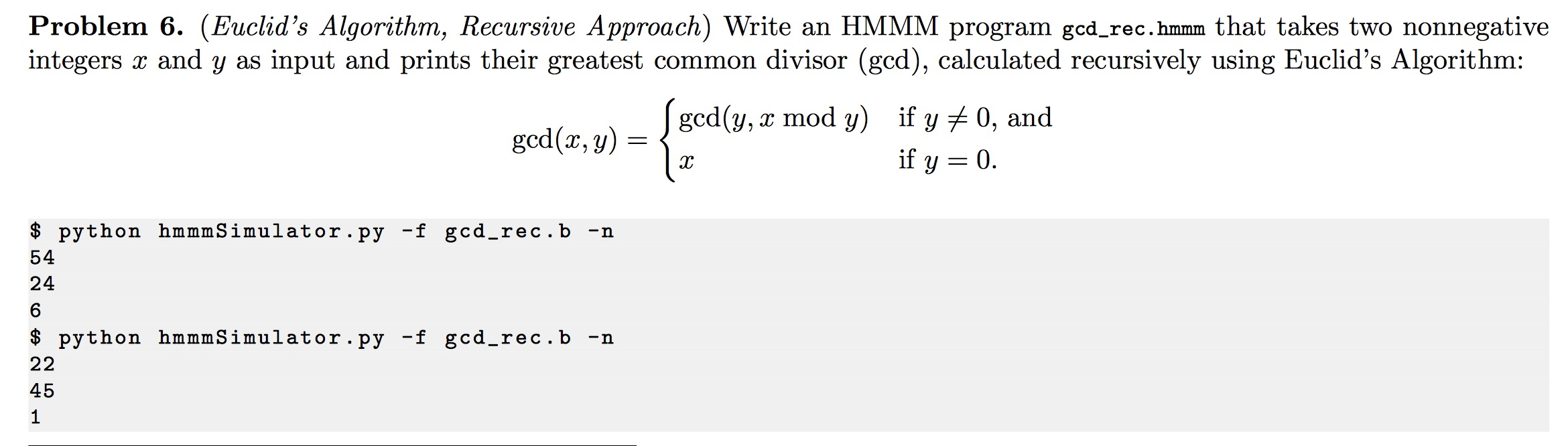 Solved Write an HMMM program that takes two nonnegative | Chegg.com