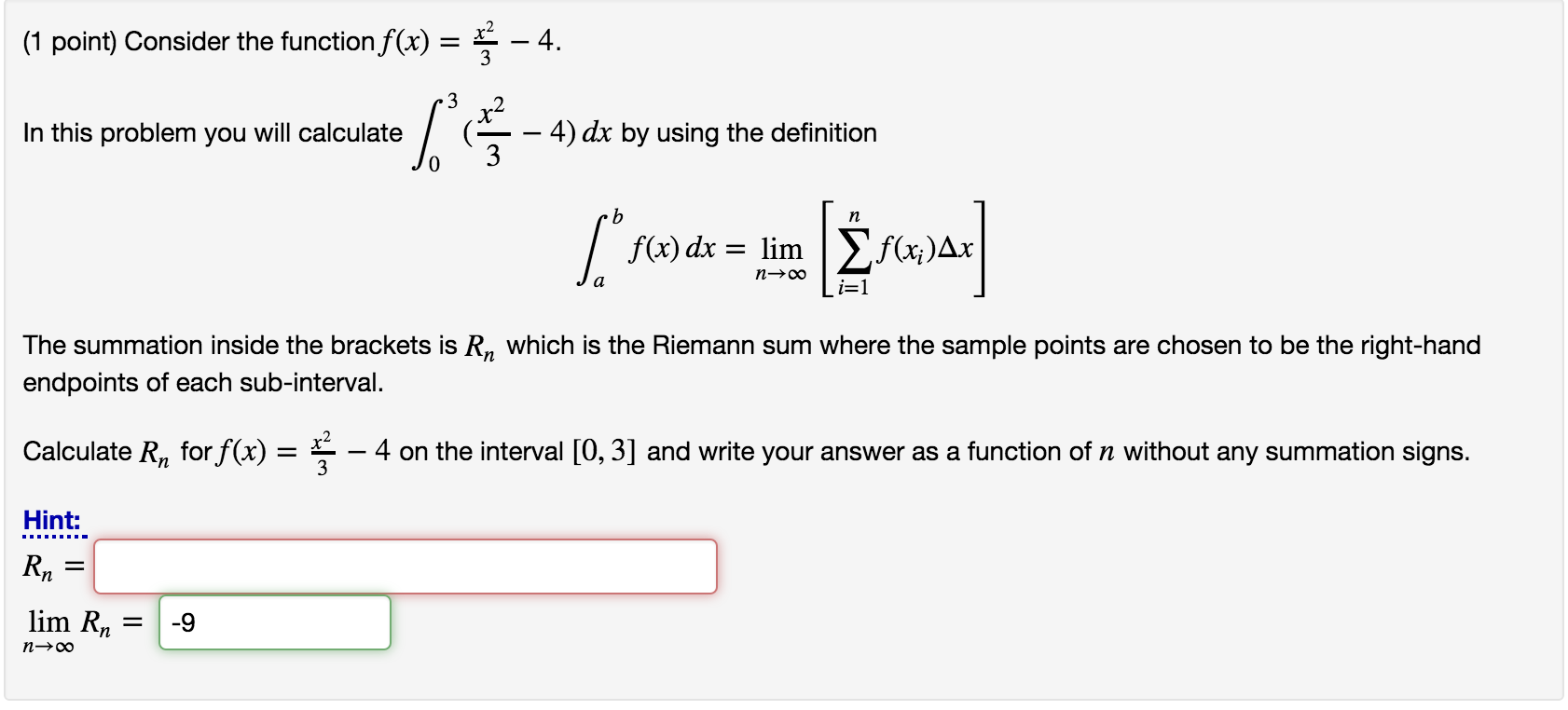 Solved: Consider The Function F(x) = X^2/3-4. In This Prob... | Chegg.com