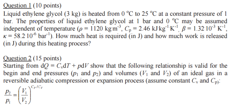 Solved Liquid ethylene glycol (3 kg) is heated from 0 degree | Chegg.com