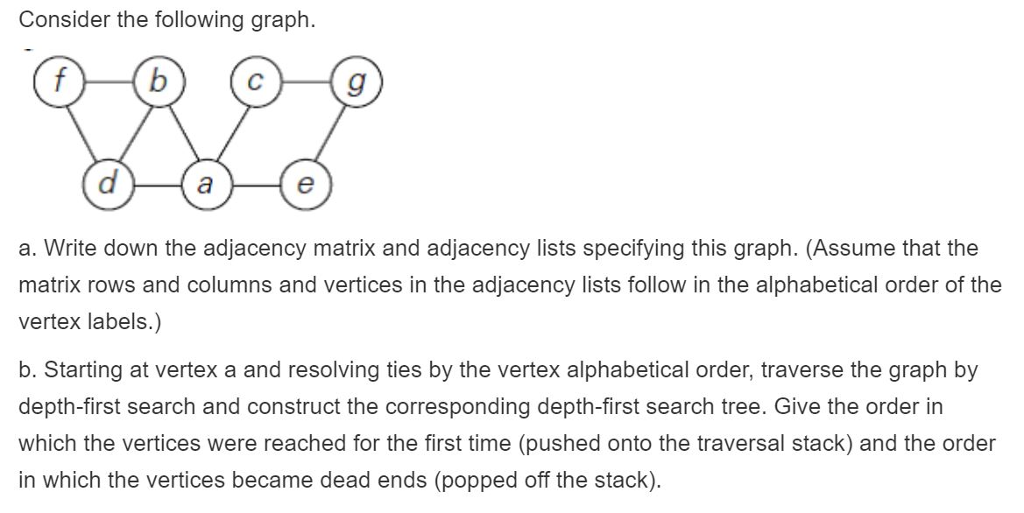 Solved Consider the following graph. a. Write down the | Chegg.com Solved Consider the following graph. a. Write down the | Chegg.com