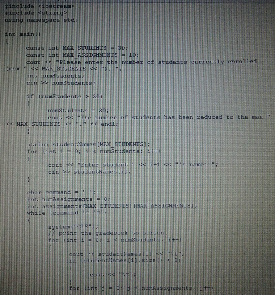 Solved #include string ieuirg Hamespace SEC int main const | Chegg.com