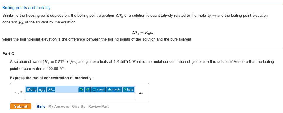 Solved Boiling points and molality Similar to the | Chegg.com