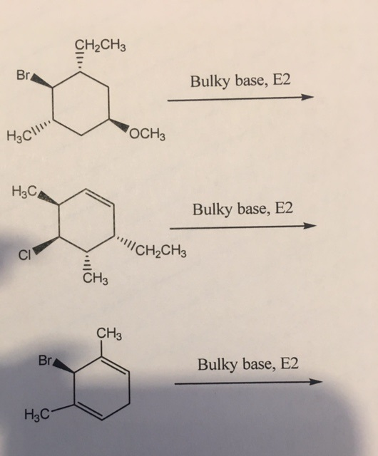 Solved Some of the reactions shown below can react by the E2 | Chegg.com