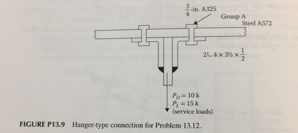 Solved 13.12 Are the bolts in the hanger connection adequate | Chegg.com