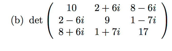 Solved Find the following determinants with out using matlab | Chegg.com