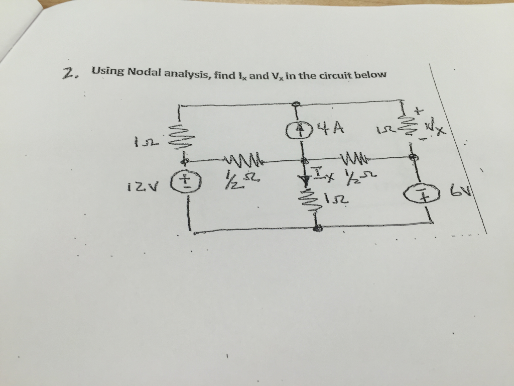 Solved Using Nodal analysis, find 1, and V, in the circuit | Chegg.com