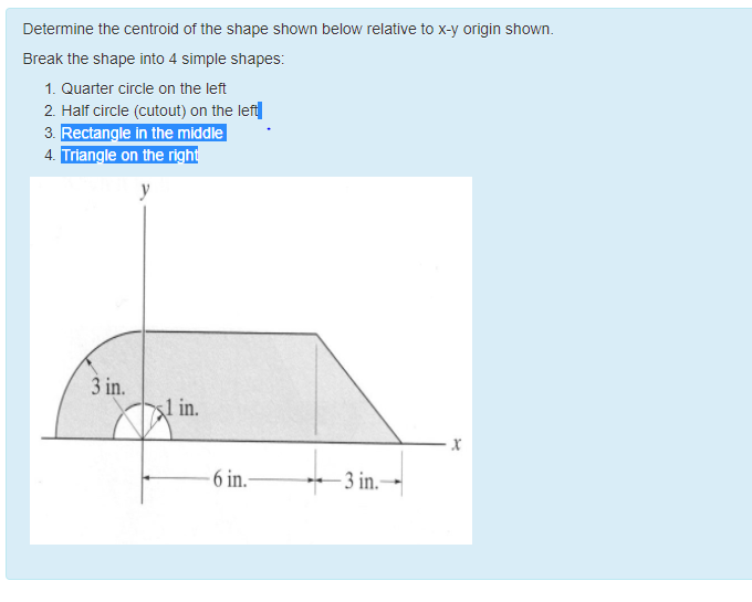 Solved Determine the centroid of the shape shown below | Chegg.com