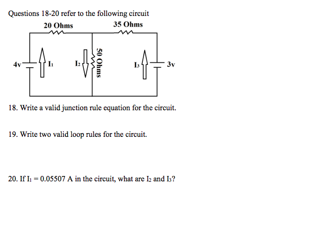 Solved Questions 18-20 refer to the following circuit 20 | Chegg.com