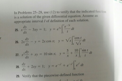 Solved In Problems 25-28, use (12) to verify that the | Chegg.com