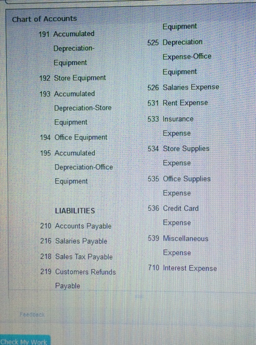 Solved Chart of Accounts! Journal ra Instructions Journalize | Chegg.com
