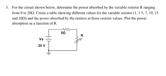 Solved For the circuit shown below, determine the power | Chegg.com