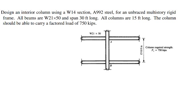 Solved Design an interior column using a W14 section, A992 | Chegg.com