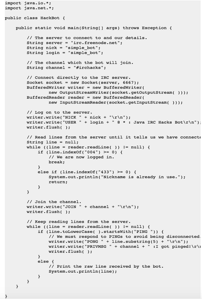 Creating a Interfaceable Chat Bot You will want to | Chegg.com