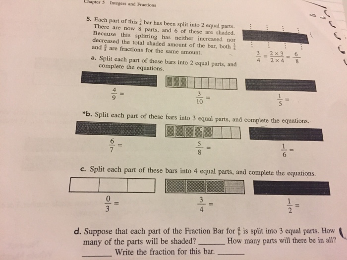 Solved Each pan of this 3/4 bar has been split into 2 equal | Chegg.com