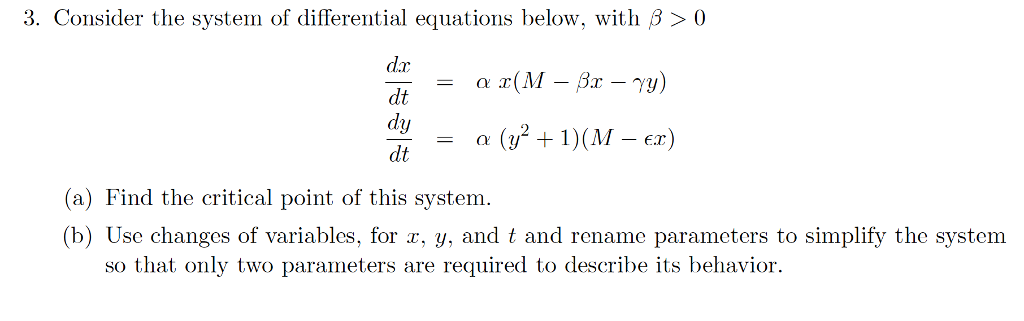 Solved Consider the system of differential equations below, | Chegg.com