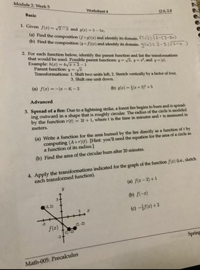 Solved Given f(x) = Squareroot 2 - x and (x) = 3 - 5x, Find | Chegg.com