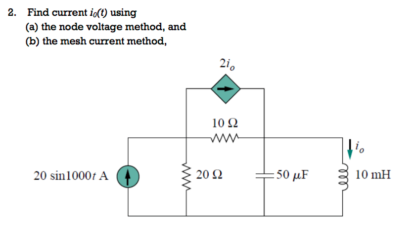 Solved 2. Find current using (a) the node voltage method, | Chegg.com