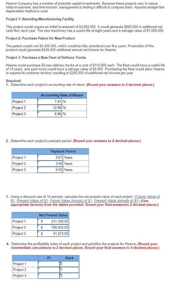 Hearne Company has a number of potential capital | Chegg.com