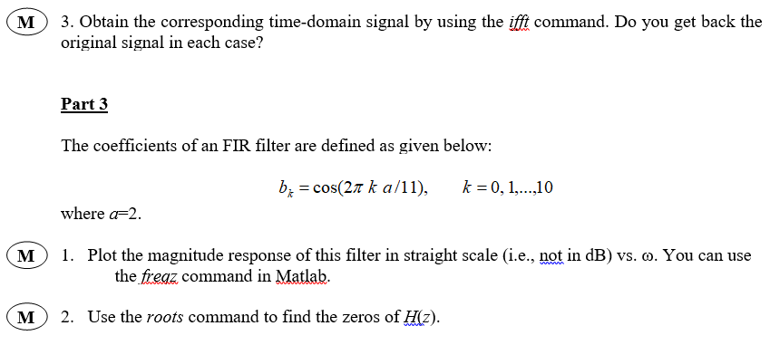 Solved Note: Only the parts marked by(M1 ? require the use | Chegg.com