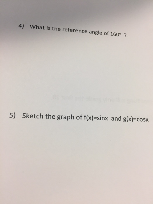 Solved What is the reference angle of 160 degree ? Sketch | Chegg.com