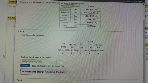 Solved Give the name of the peptide bond and spell out the | Chegg.com