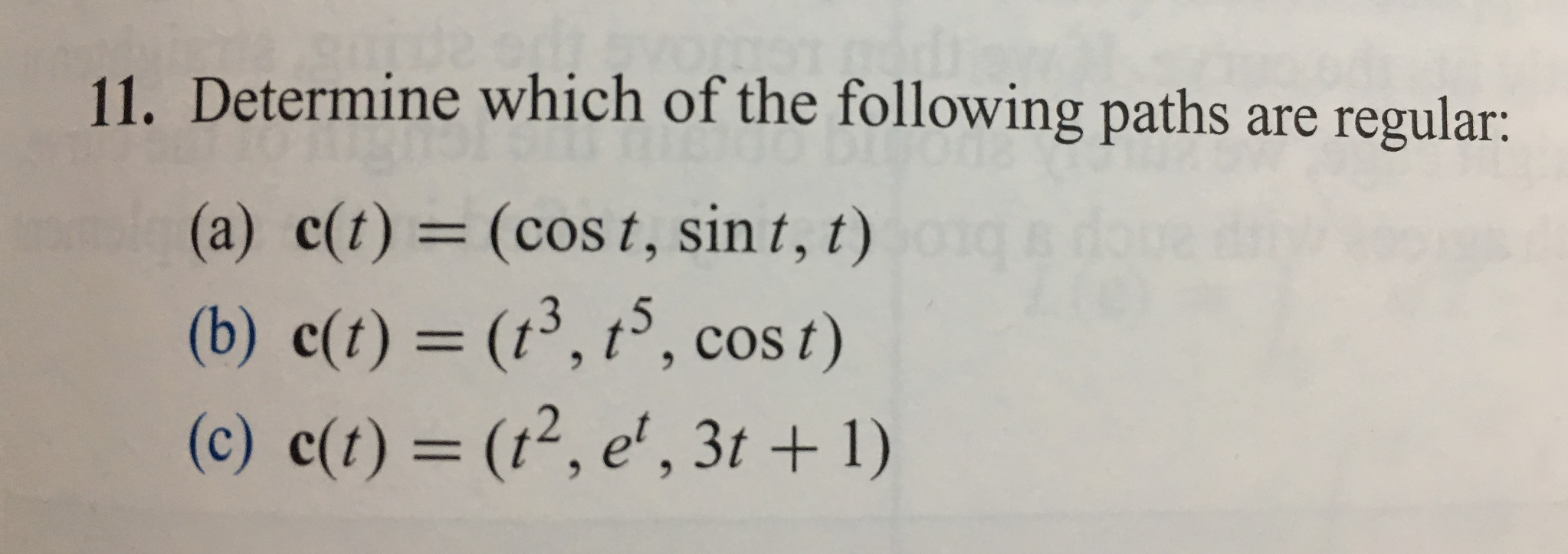 Solved Determine which of the following paths are regular: | Chegg.com