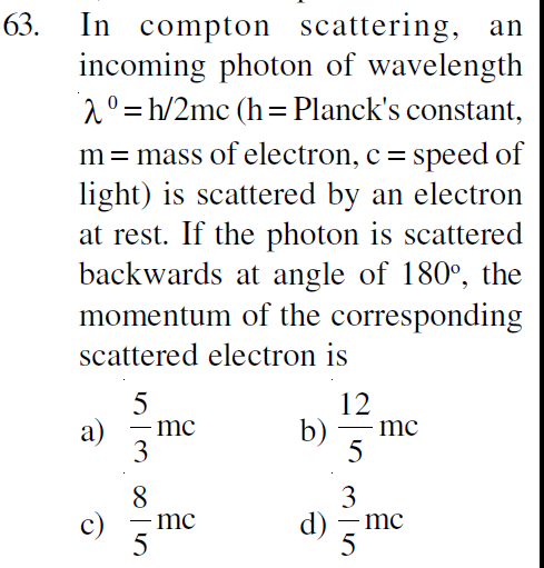 Solved In compton scattering, an incoming photon of | Chegg.com