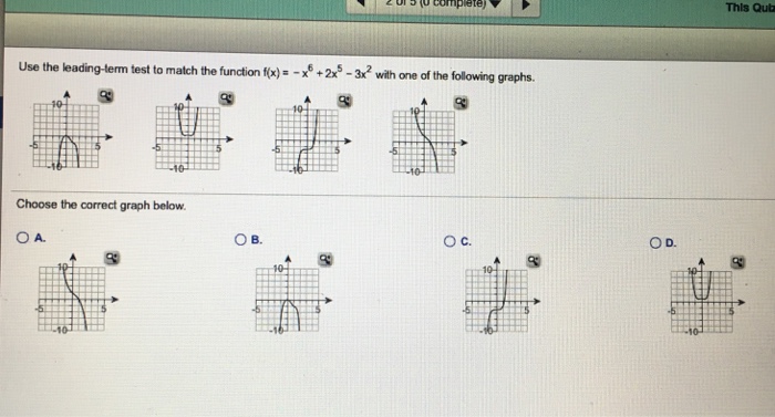 Solved Use the leading-term test to match the function f(x) | Chegg.com