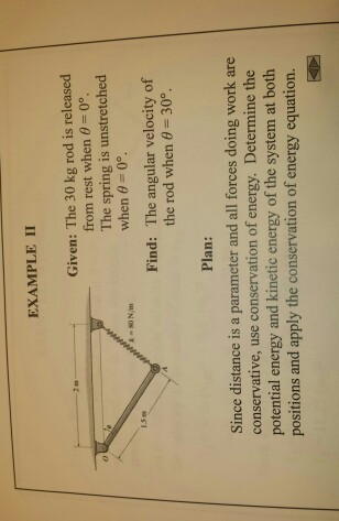 Solved EXAMPLE II Given: The 30 kg rod is released from rest | Chegg.com