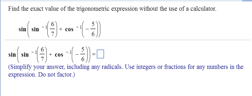 Solved Find the exact value of the trigonometric expression | Chegg.com