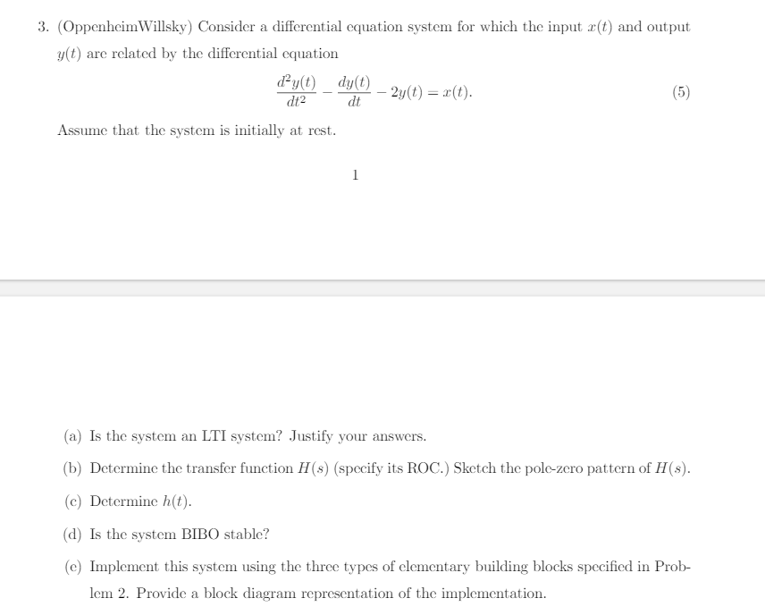 Solved Consider a differential equation system for which the | Chegg.com