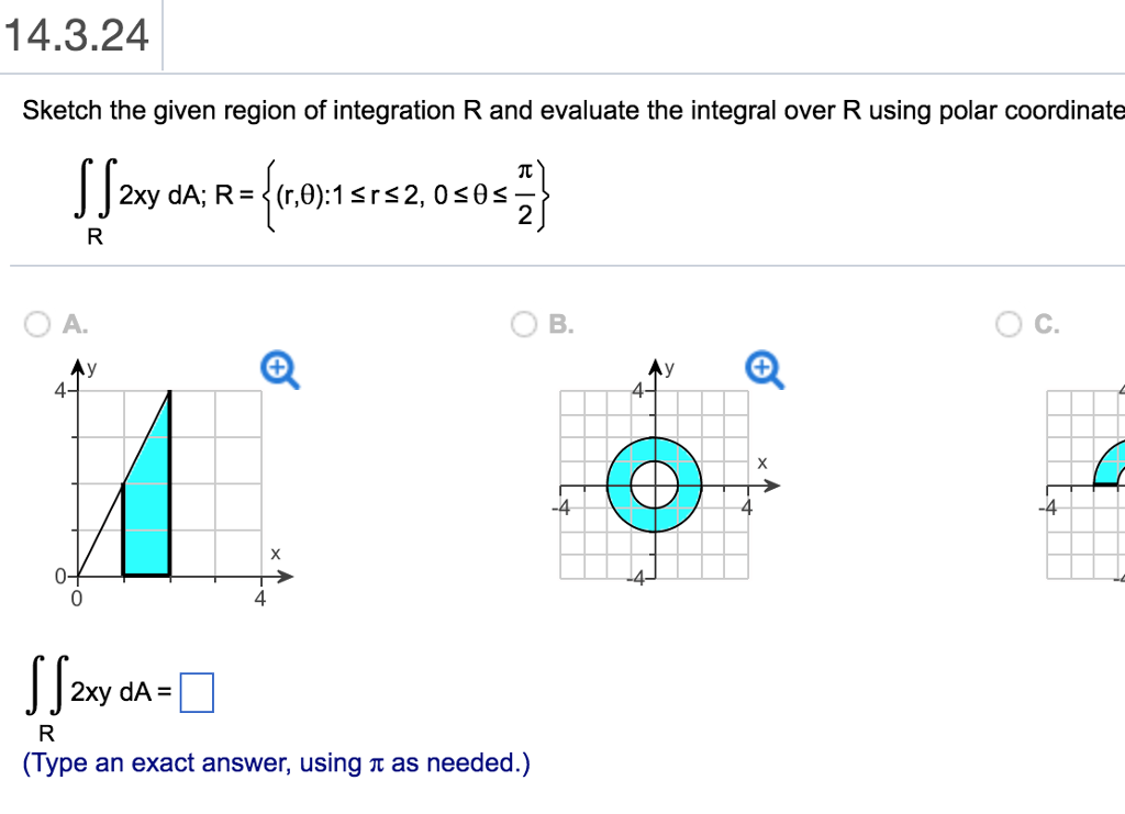 Solved 14.3.24 Sketch the given region of integration R and | Chegg.com