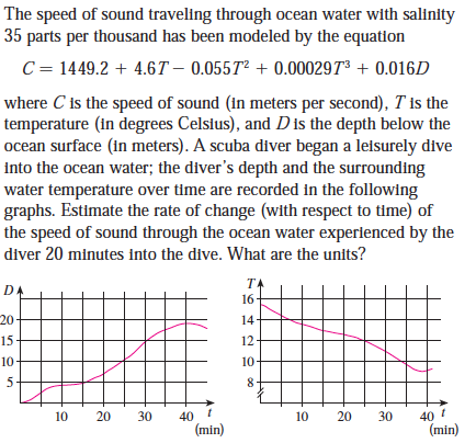 Solved The speed of sound traveling through ocean water with | Chegg.com