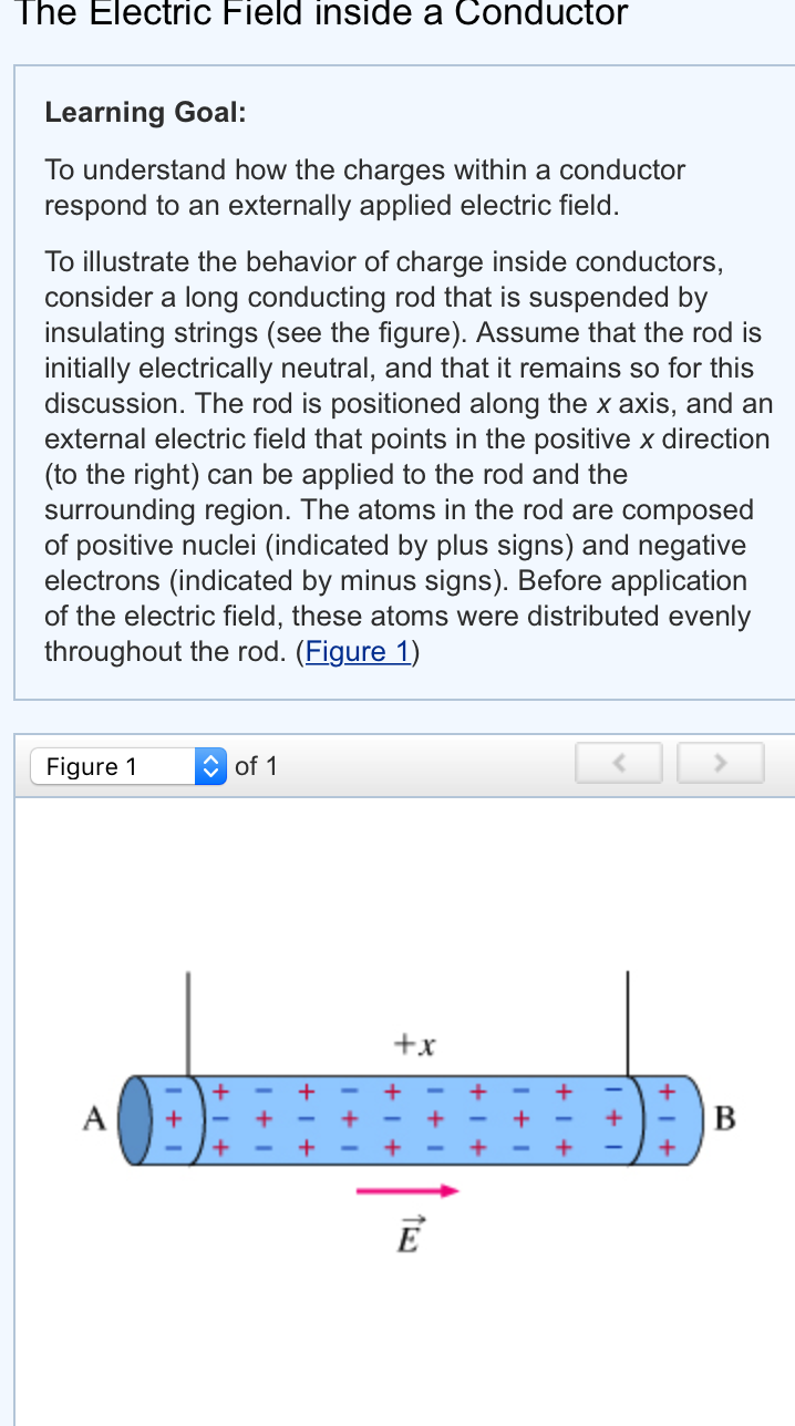 Solved he Electric Field inside a Conductor Learning Goal To | Chegg.com