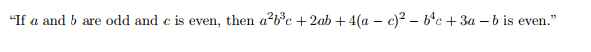Solved "If a and b are odd and c is even, then a^2b^3c + 2ab | Chegg.com