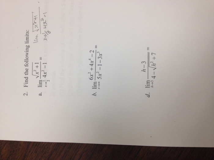 Solved Find the following limits: lim x Rightarrow 1/2 | Chegg.com