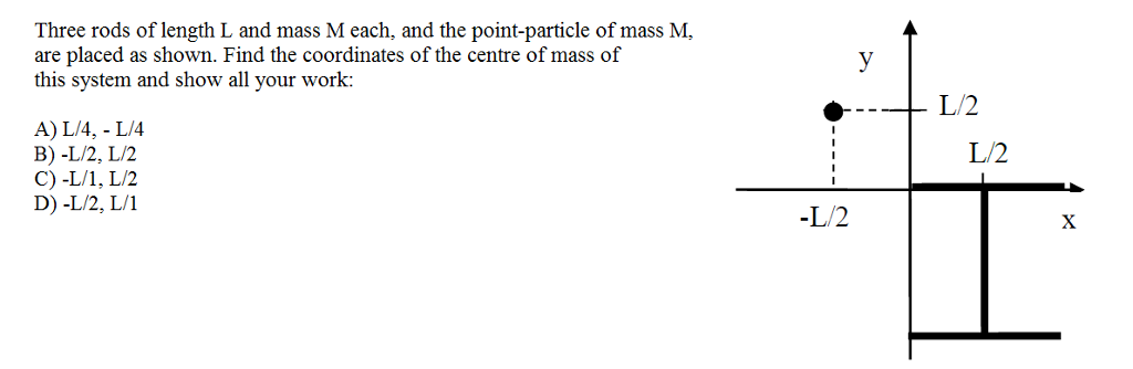 Solved Three rods of length L and mass M each, and the | Chegg.com