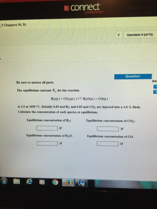 Solved Be sure to answer all parts. The equilibrium | Chegg.com