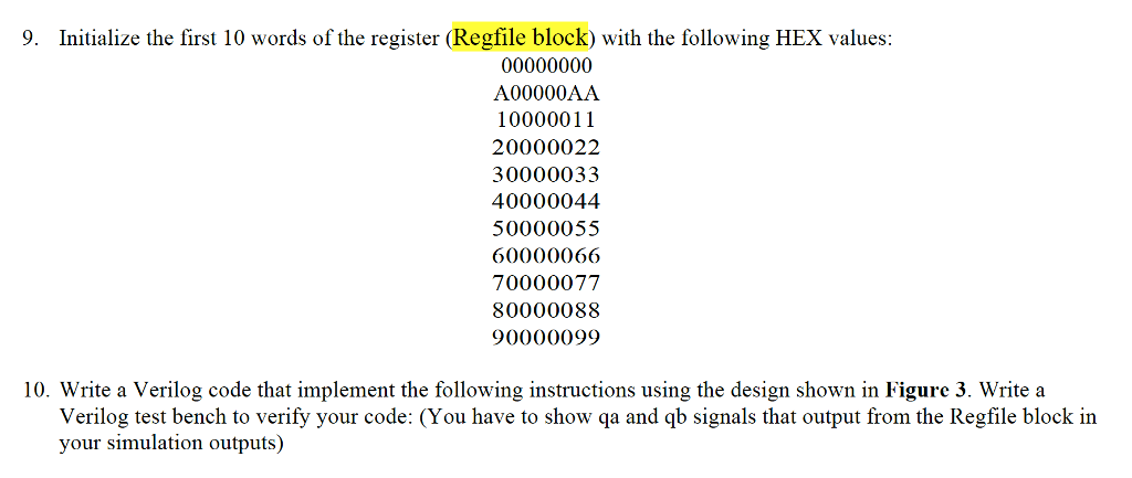 9. Initialize the first 10 words of the register | Chegg.com 9. Initialize the first 10 words of the register | Chegg.com