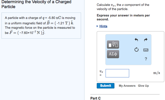 Solved Determining the Velocity of a Charged Particle | Chegg.com