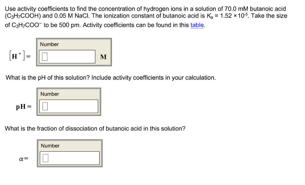 Solved Use activity coefficients to find the concentration | Chegg.com