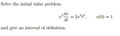 Solved Solve the initial value problem X^2 dx/dt =3x^3 | Chegg.com