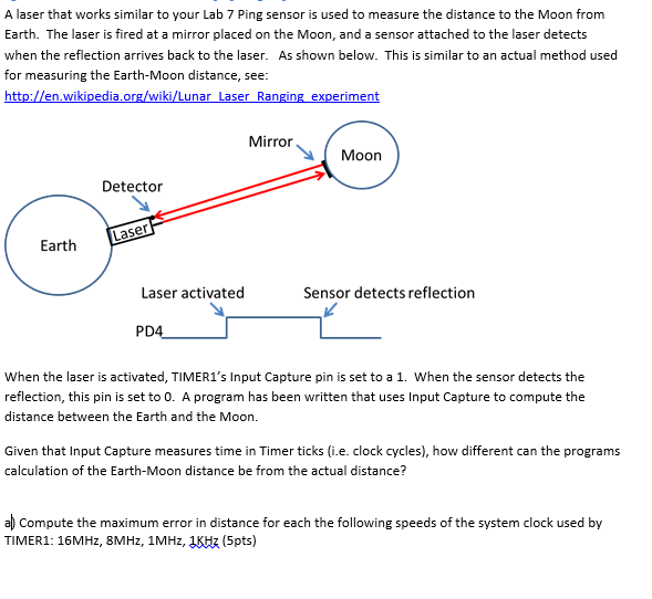Solved A laser that works similar to your Lab 7 Ping sensor | Chegg.com